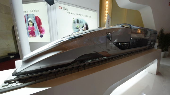 Model of intercontinental high-speed train on display in Shanghai ...