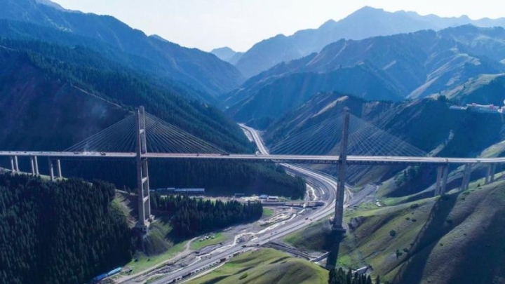 Guozigou Bridge: one of the world's tallest cable-stayed bridges ...