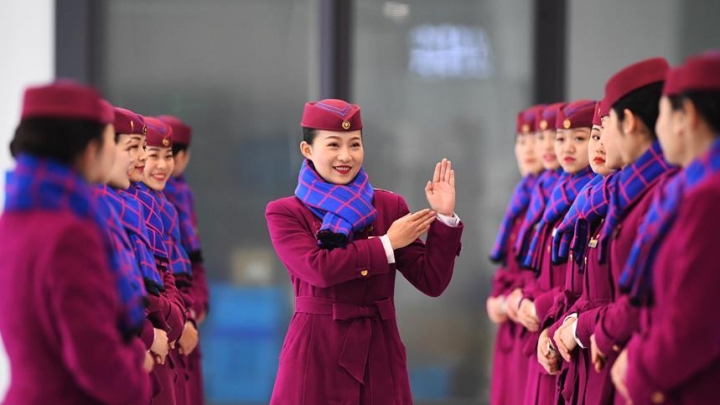 Attendants receive etiquette training in Chongqing - China Plus